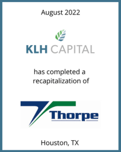 KLH Capital Completes the Recapitalization of Thorpe Specialty Services ...